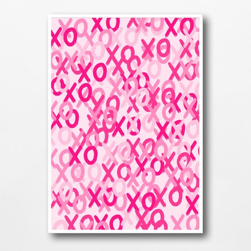 Pink Wall Art Print Preppy Room Decor Abstract Pink Art - Etsy