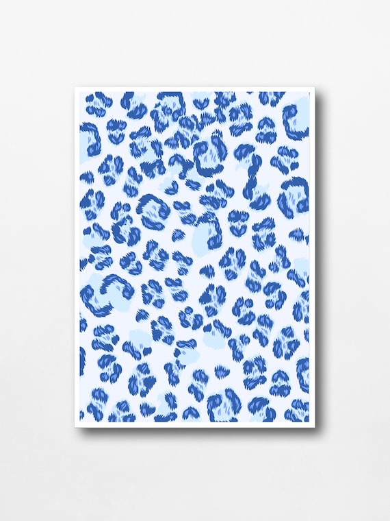 Blue Preppy Wall Art Cheetah Print Room Decor Preppy Room - Etsy