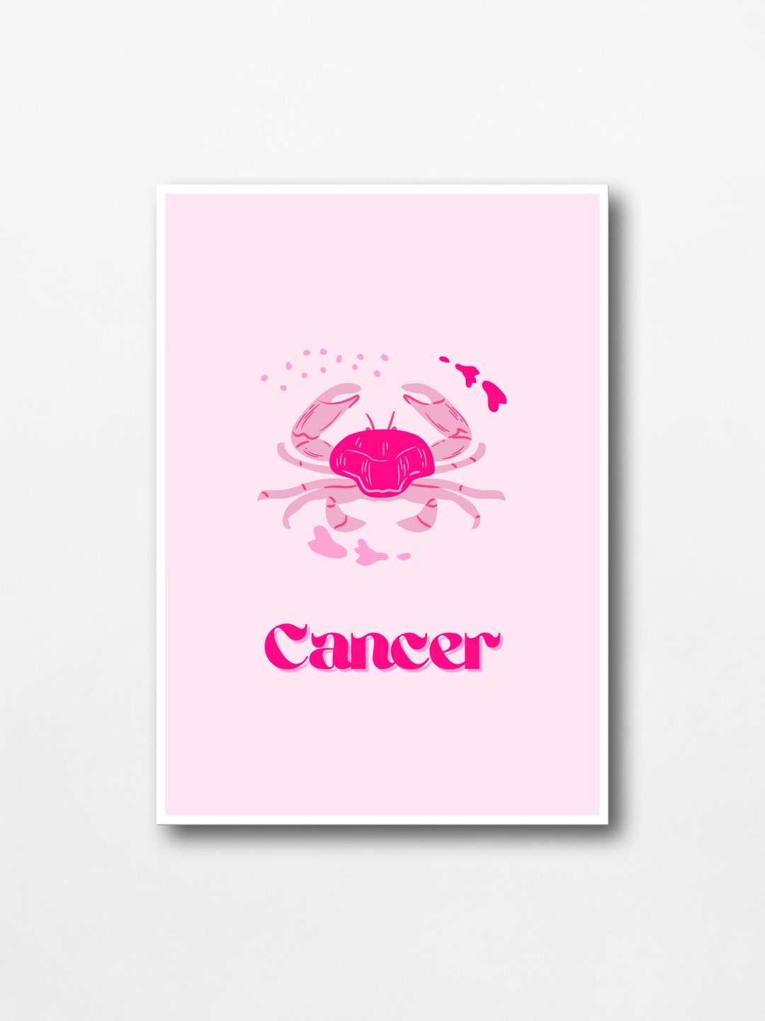 Cancer Zodiac Sign Art, Pink Wall Art, Printable Wall Art, Custom Print ...