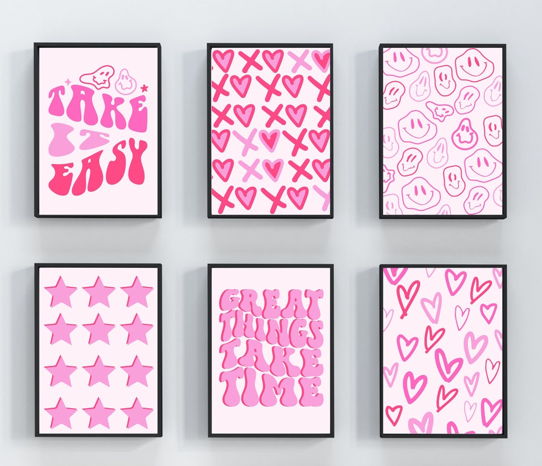 Pink Wall Art Collage, Digital Art Prints, Downloadable Photo Wall ...