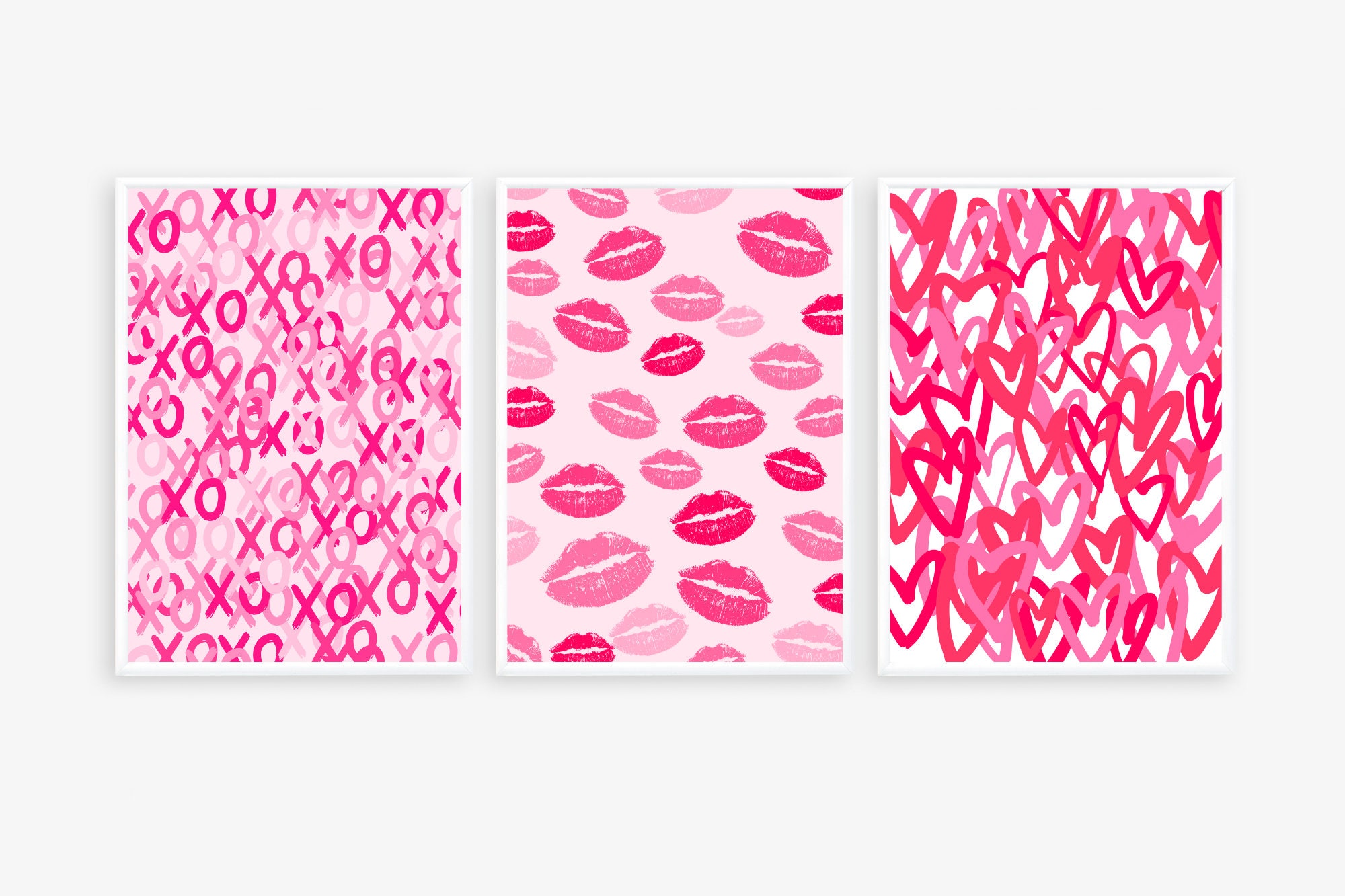 Pink Wall Art Collage Pink Photo Wall Preppy Pink Wall Art - Etsy