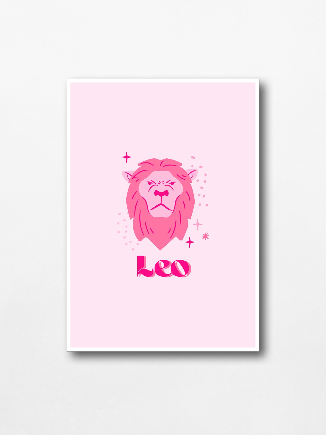 Pink Leo Zodiac Sign Art Print: Preppy Room Decor (digital Download) - Etsy