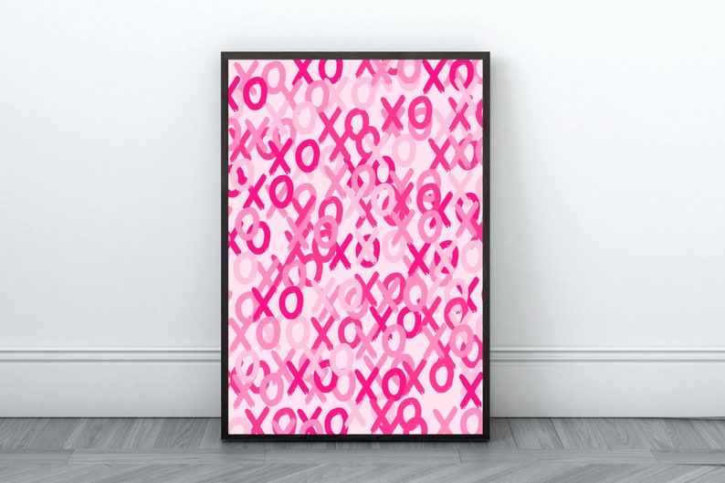 Pink Preppy Wall Art Print: XOXO Pattern (digital Download) - Etsy