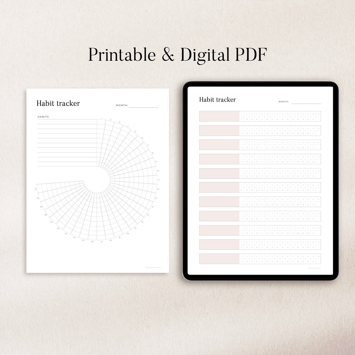 Habit Tracker, PRINTABLE PDF, A4, Letter, Digital Goodnotes Template - Etsy