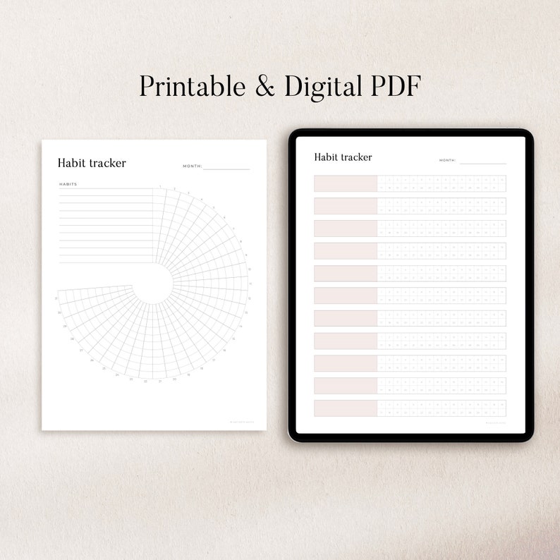 Habit Tracker, PRINTABLE PDF, A4, Letter, Digital Goodnotes Template - Etsy