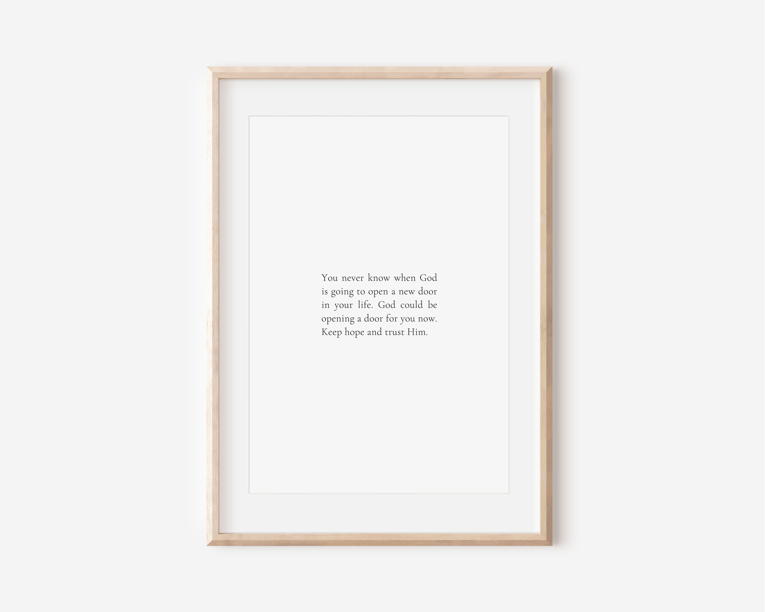 Faith Quote Wall Art and Wall Decor About Trusting God, Christian Home ...