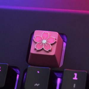 Luxurious Cherry Blossoms Keycap Anime Sakura Metal Keycap for ...