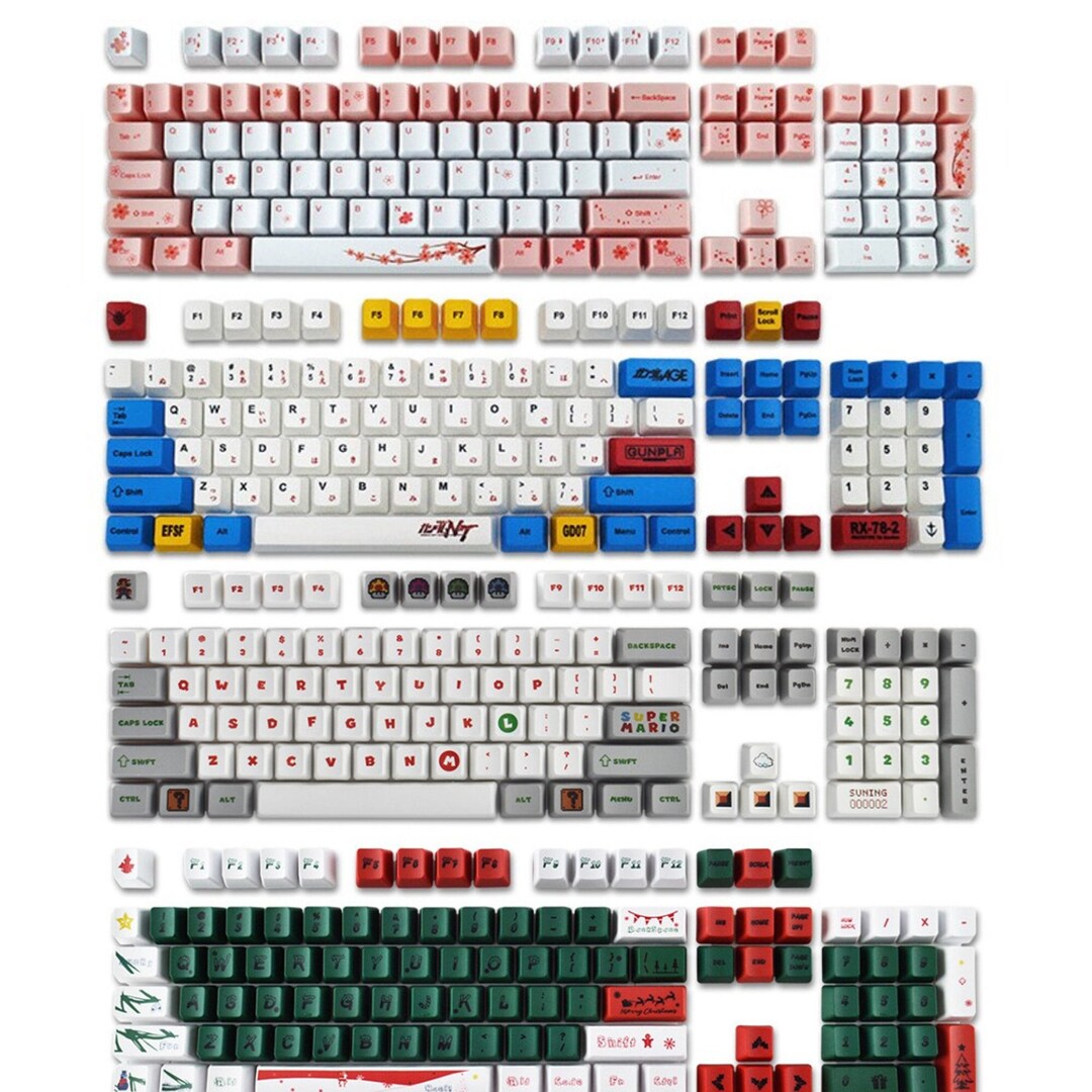104pcs Build Your Own Keycaps PBT Dye-sub Painting Keycaps Set ANSI ...