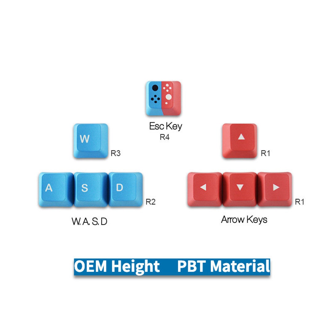 Neon Blue&red Keycaps Set Nintendo Switch Colour Style PBT Mechanical ...