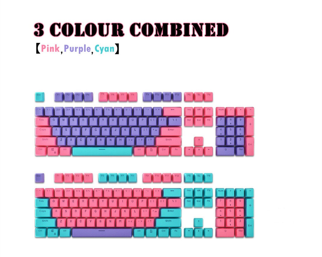 104pcs Build Your Own Keycaps PBT Double-shot Keycaps Set ANSI Layout ...