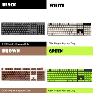 104pcs PBT Double-shot Keycap Set Plain Colour ANSI Layout Mechanical ...
