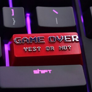 Luxurious Game Over Keycap Anime Metal Keycap for Mechanical Artisan ...