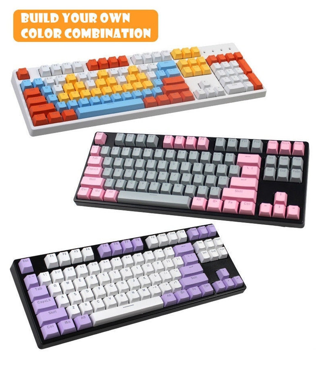 Design Your Own Color Combination ABS Double-shot Keycaps Set ANSI ...