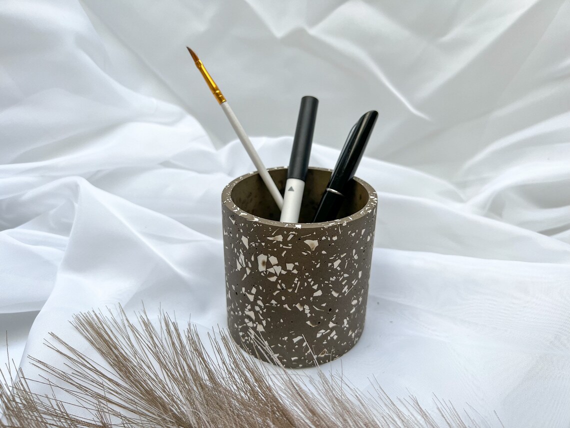 Terrazzo Pen Pot Jesmonite Pencil Holder Pencil Pot Kids - Etsy