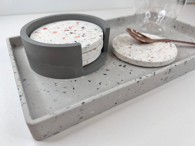 Set Rectangular Tray and Coasters / Rectangular Tray / Tray - Etsy