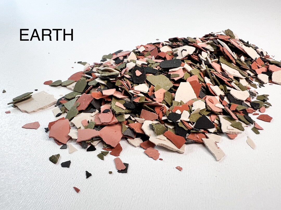Terrazzo Chips, Earth Tones Pre-made Terrazzo Flakes, Colourful ...