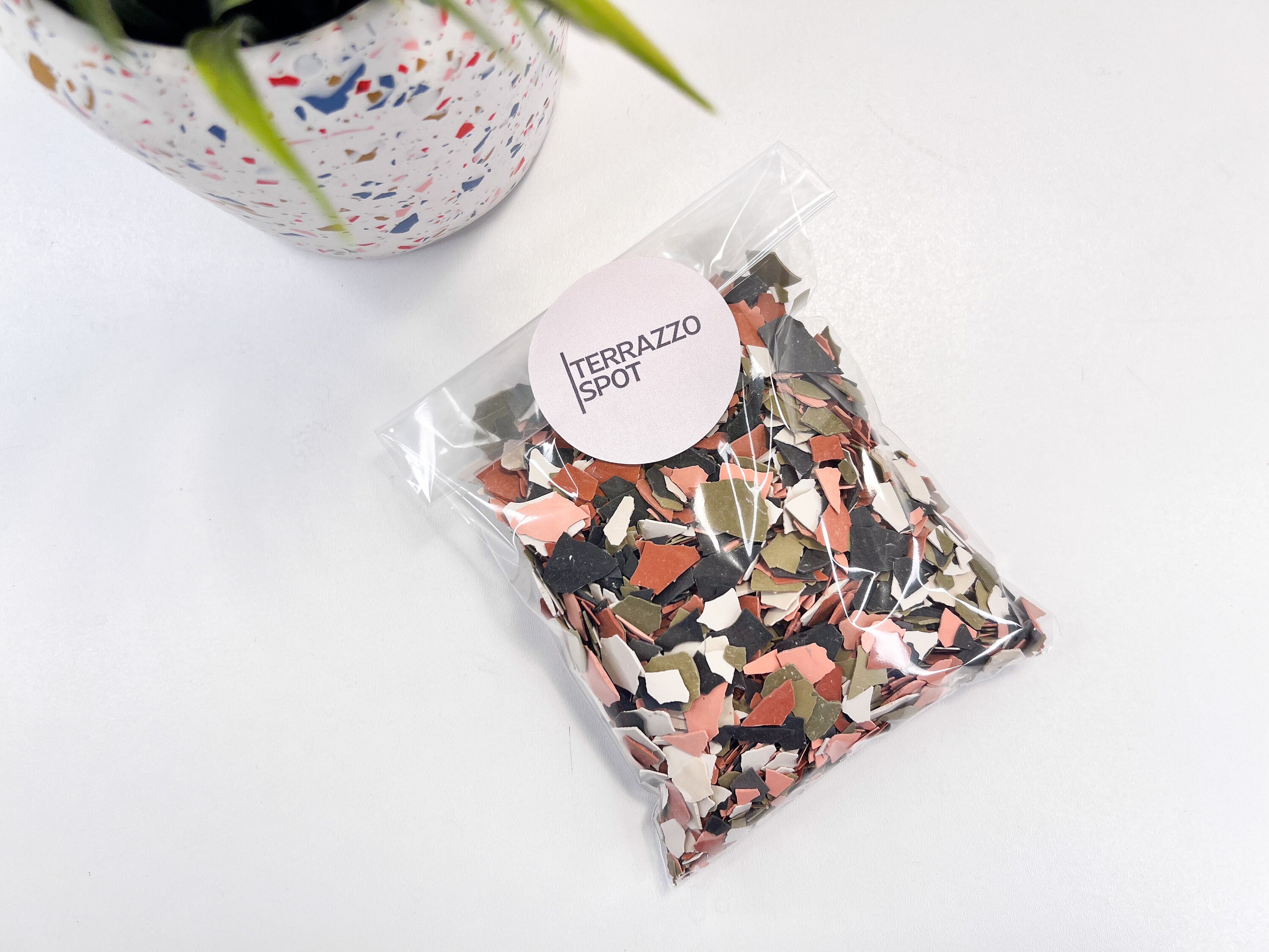 Terrazzo Chips, Earth Tones Pre-made Terrazzo Flakes, Colourful ...