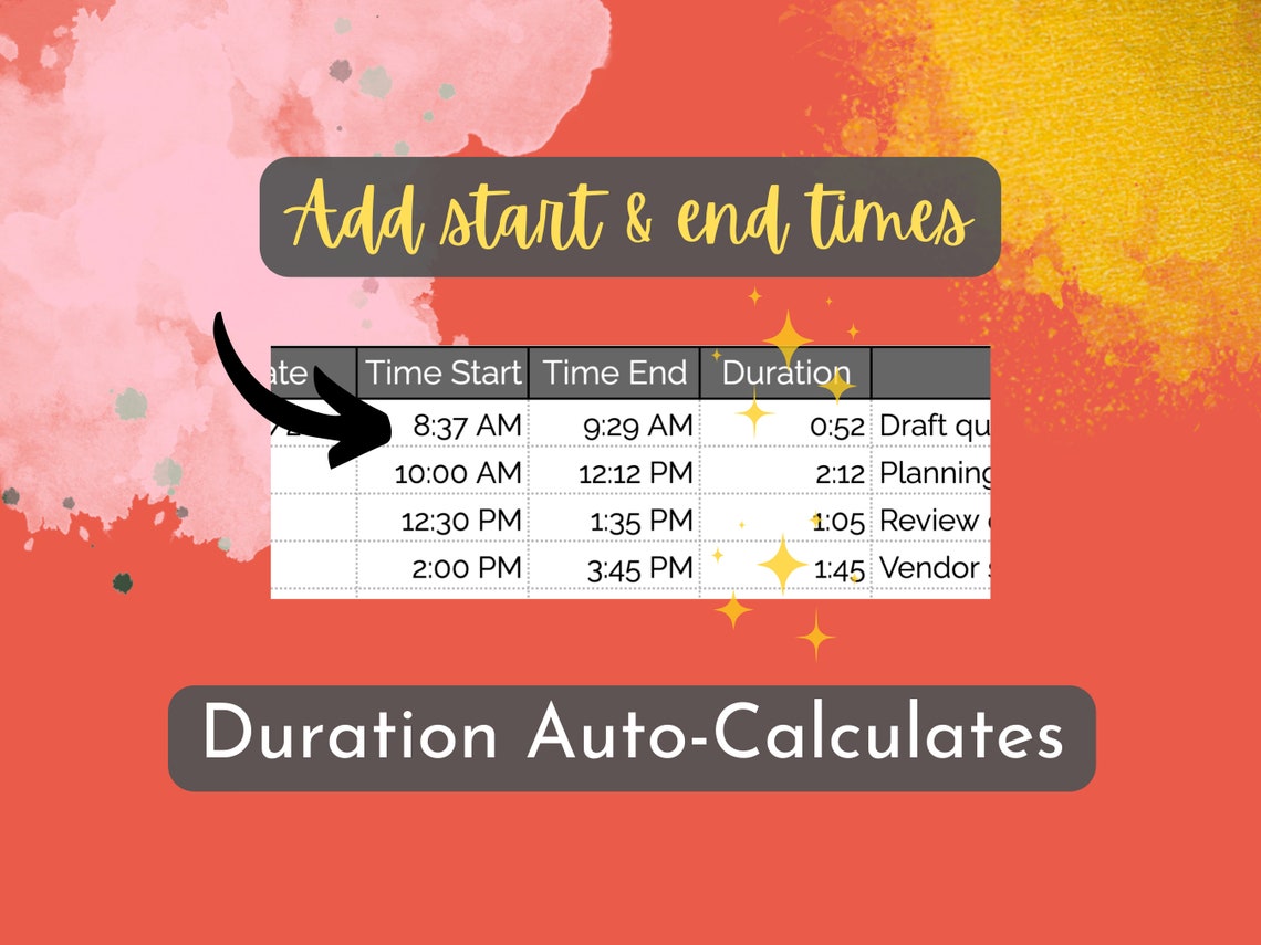 Simple Time Log | Google Sheets Template - Etsy UK