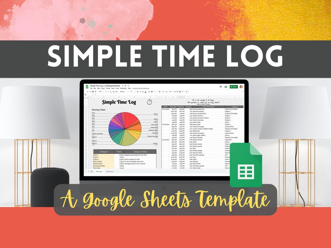 Simple Time Log | Google Sheets Template - Etsy