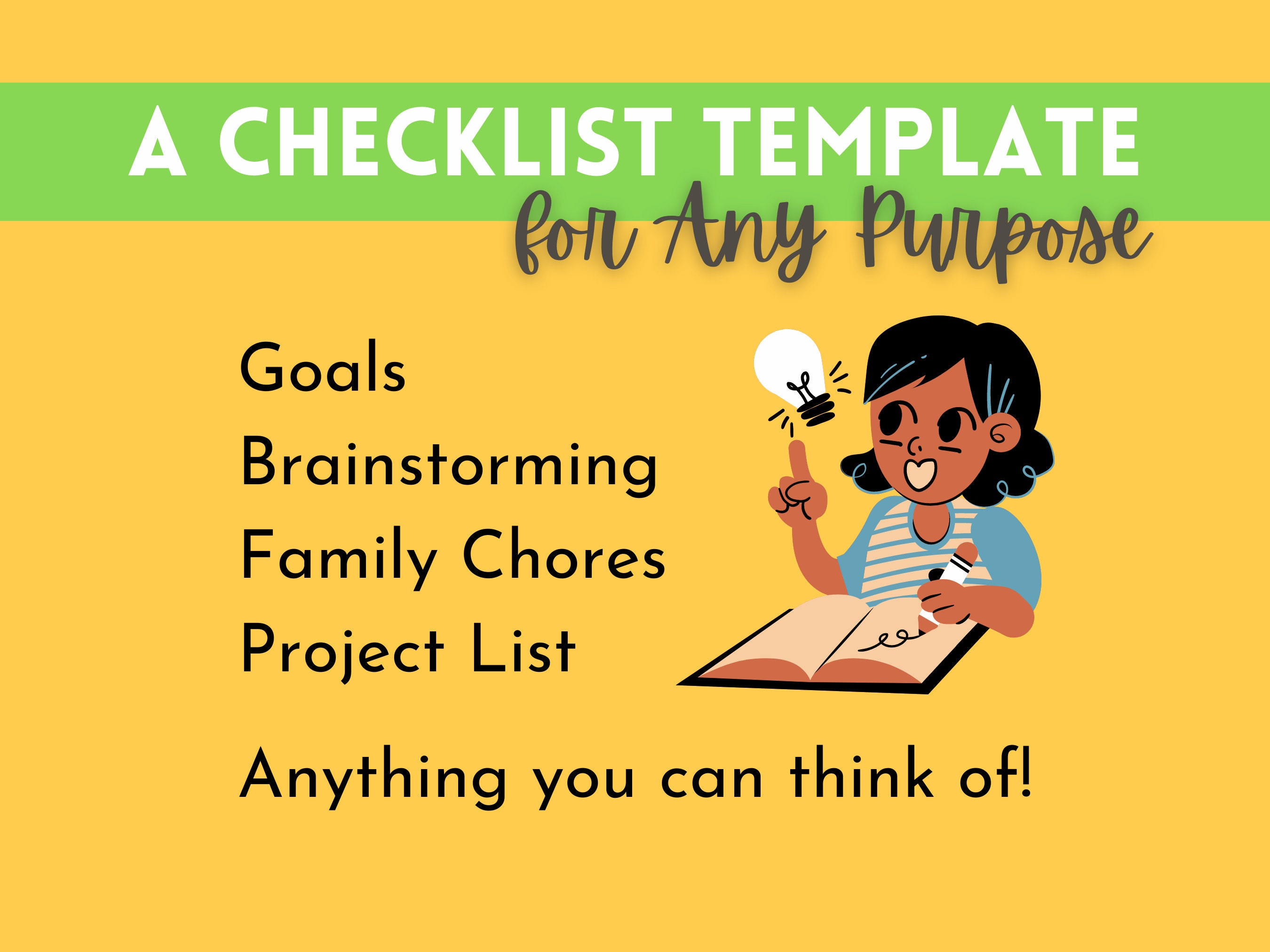 Simple Checklist Google Sheets Template - Etsy