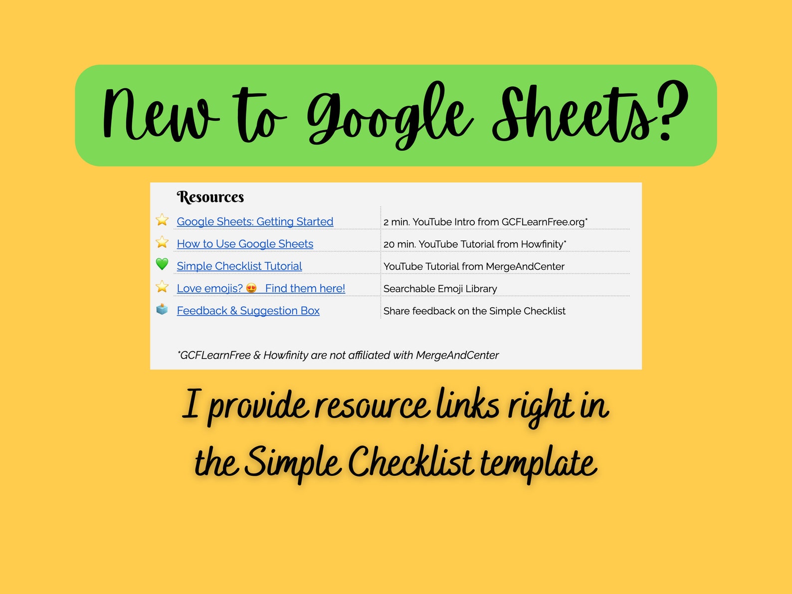 Simple Checklist Google Sheets Template - Etsy