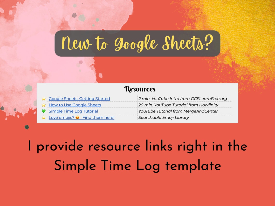 Simple Time Log | Google Sheets Template - Etsy UK