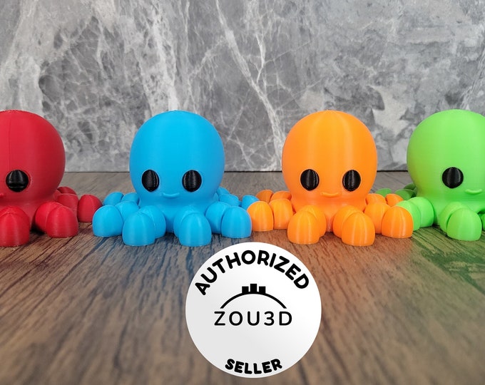 3D Printed Articulated Mini Octopus - Fidget Friend Animal, Baby ...