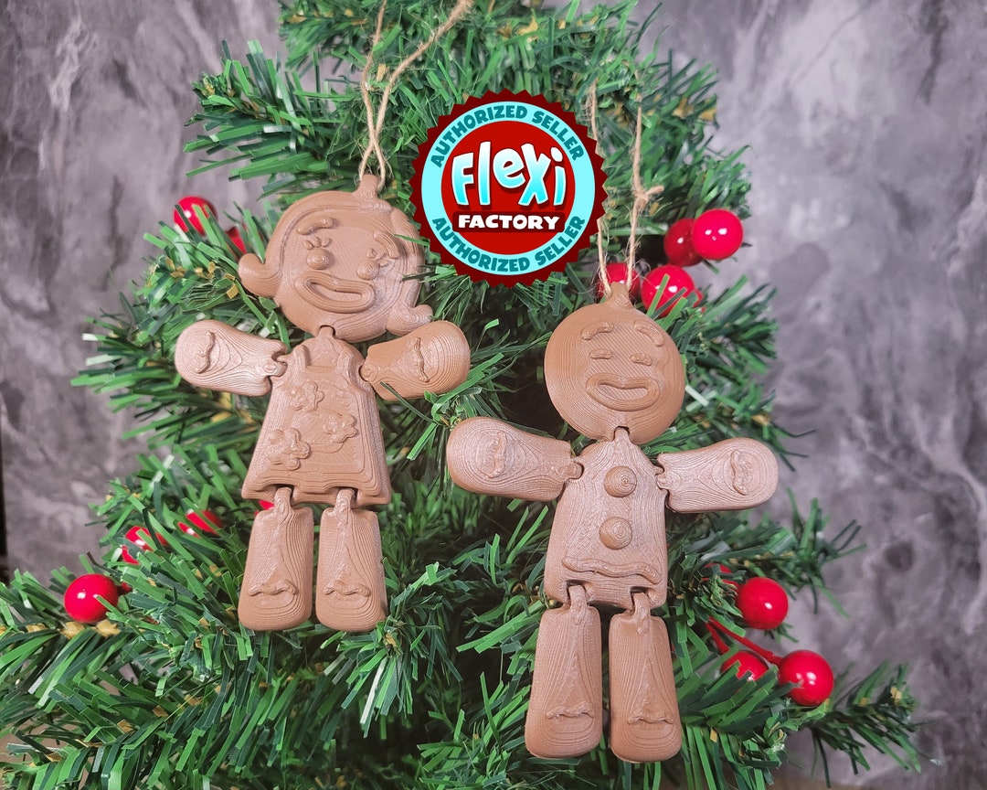 Flexi Mr. and Mrs. Gingerbread Man / Ornament / 3D Print - Etsy