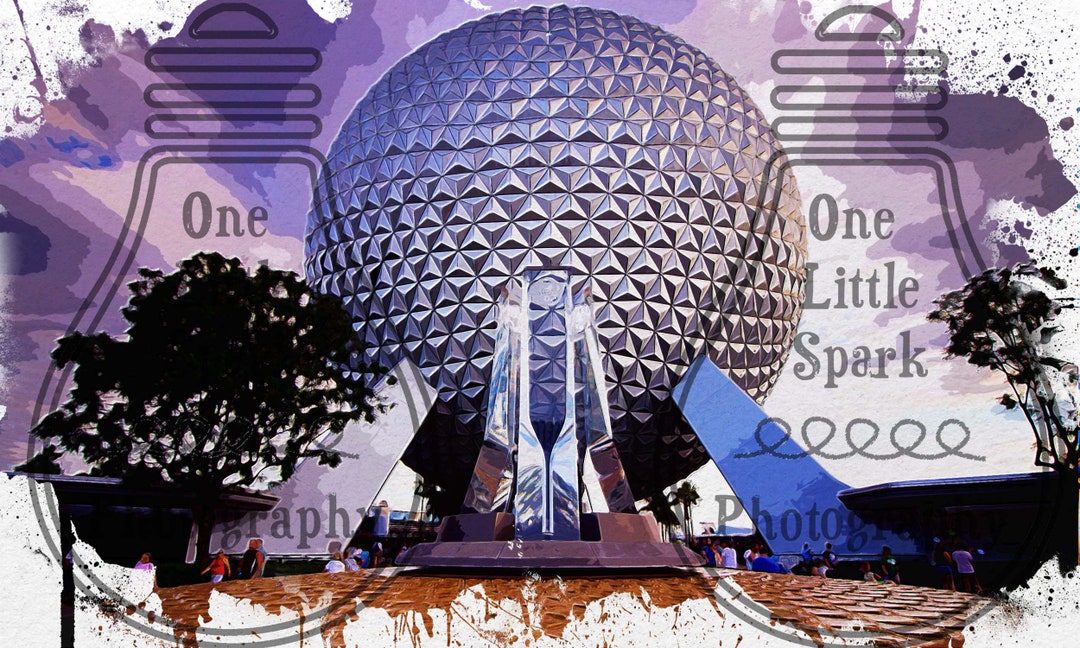 Epcot Watercolor Print - Spaceship Earth - Disney World - Etsy