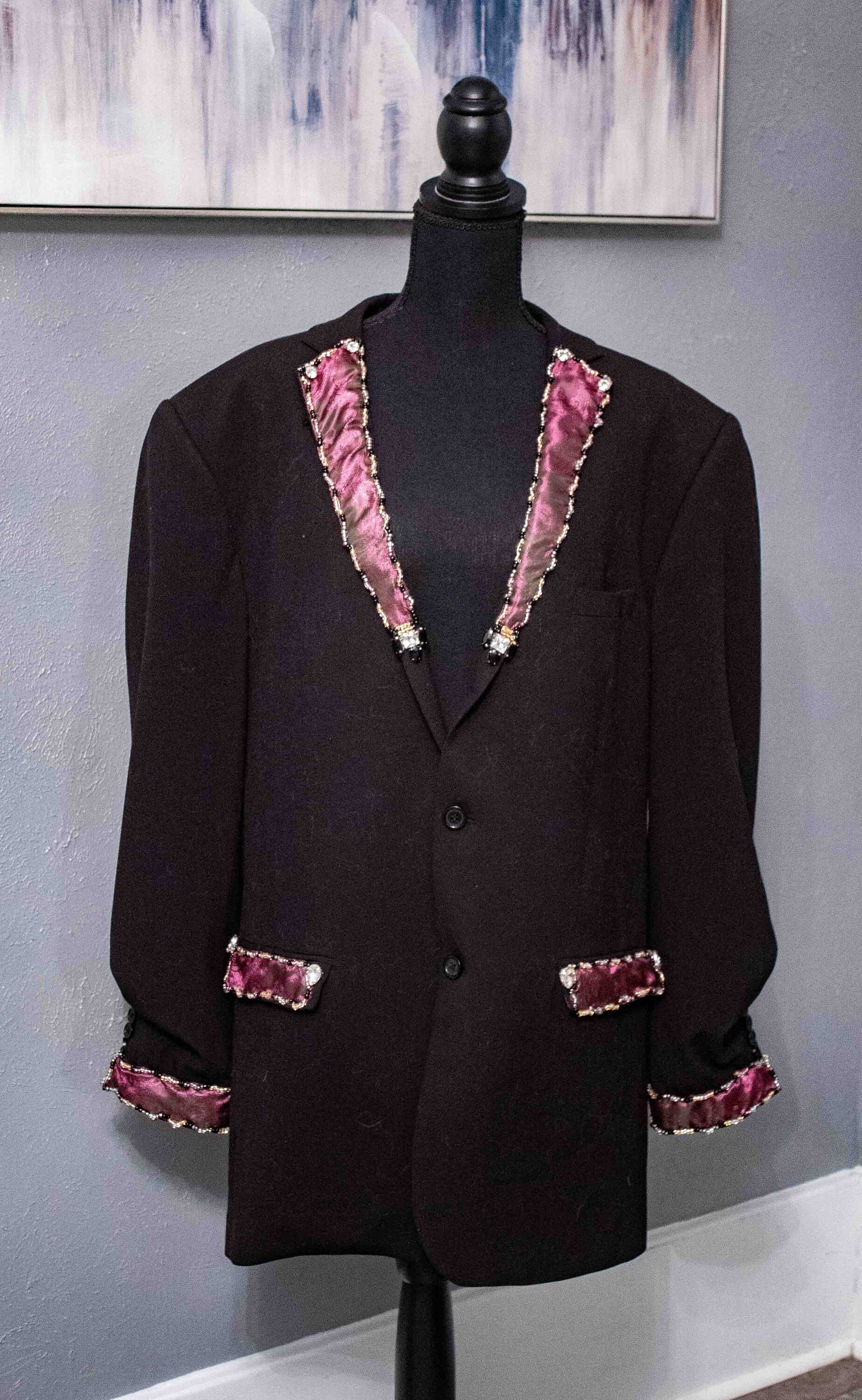 Embellished Beaded Bling Blazer Tuxedo Suit Jacket Blazer - Etsy