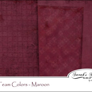 Team Colors - Maroon Digital Scrapbook Papers - Digital Scrapbooking - Etsy