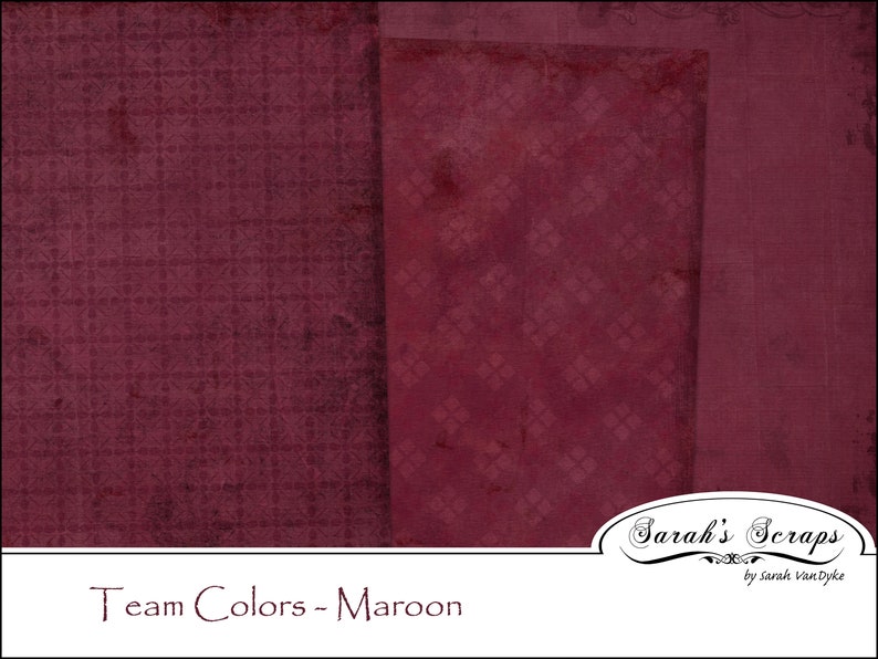 Team Colors - Maroon Digital Scrapbook Papers - Digital Scrapbooking - Etsy