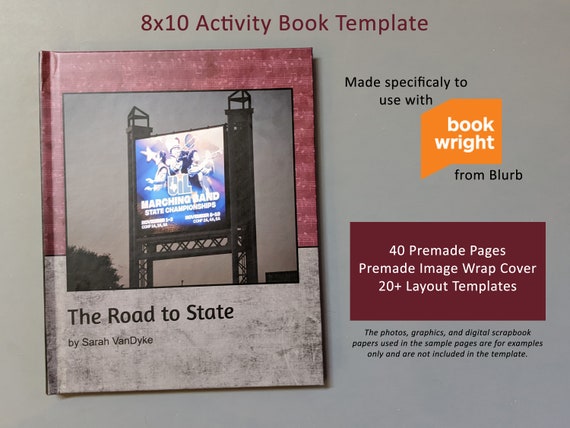 8x10 Activity Photobook Template for Blurb Bookwright - Etsy