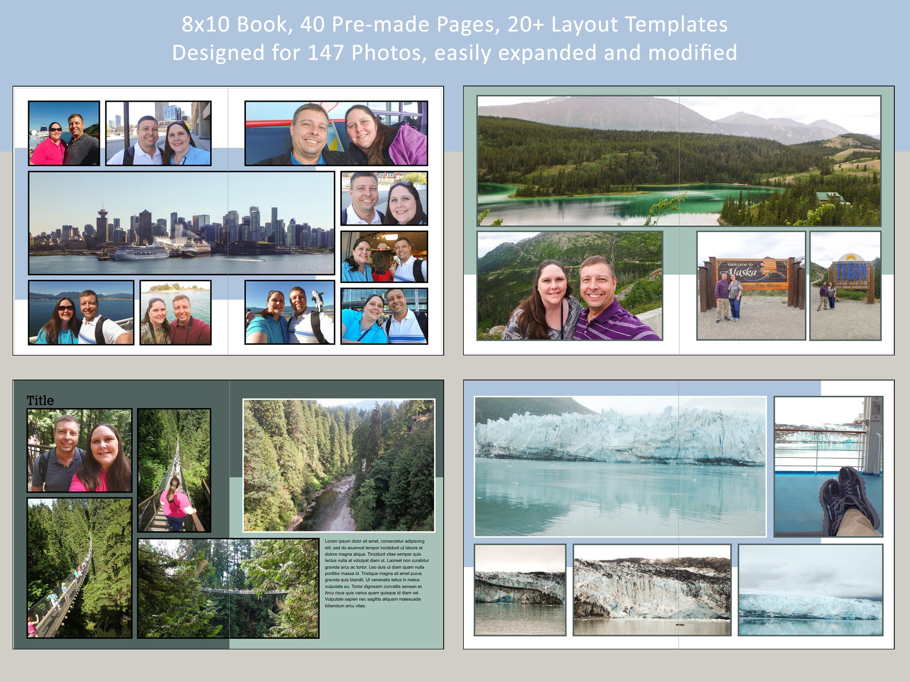 8x10 Vacation Photobook Template for Blurb Bookwright | Photobook ...