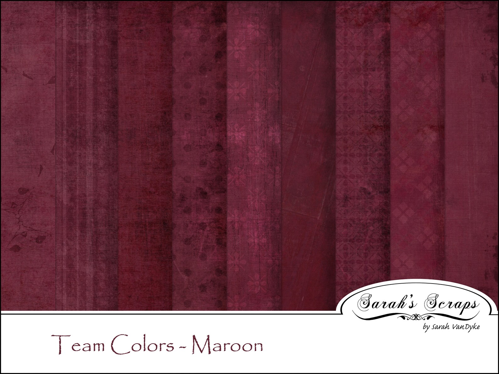 Team Colors - Maroon Digital Scrapbook Papers - Digital Scrapbooking - Etsy