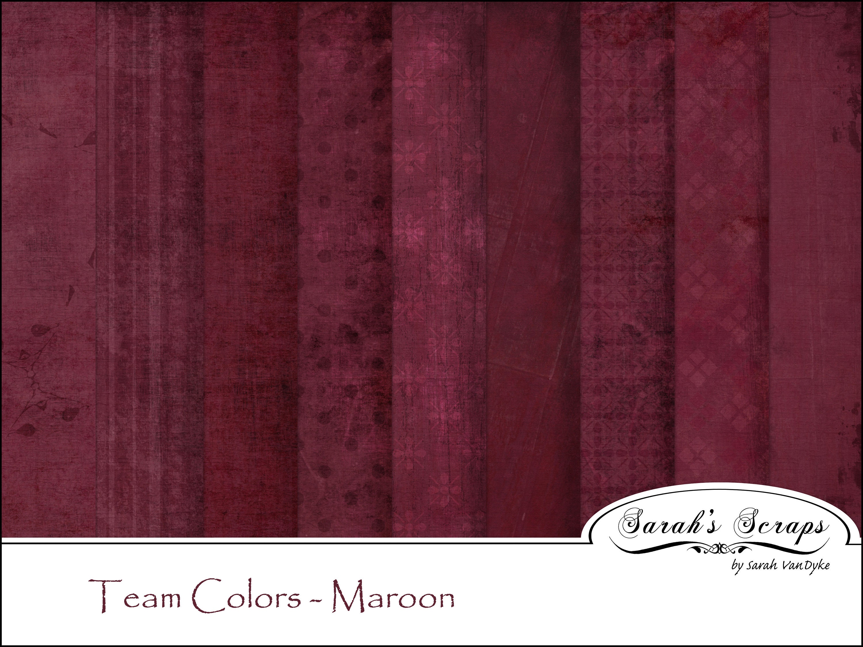 Team Colors - Maroon Digital Scrapbook Papers - Digital Scrapbooking - Etsy
