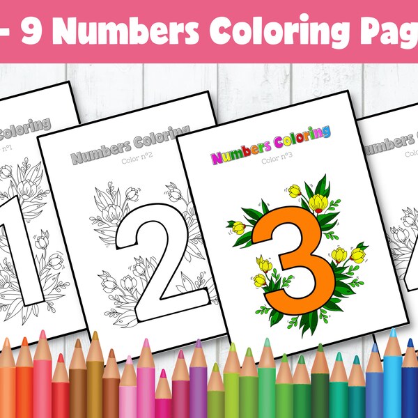 Numbers 0 9 Coloring - Etsy