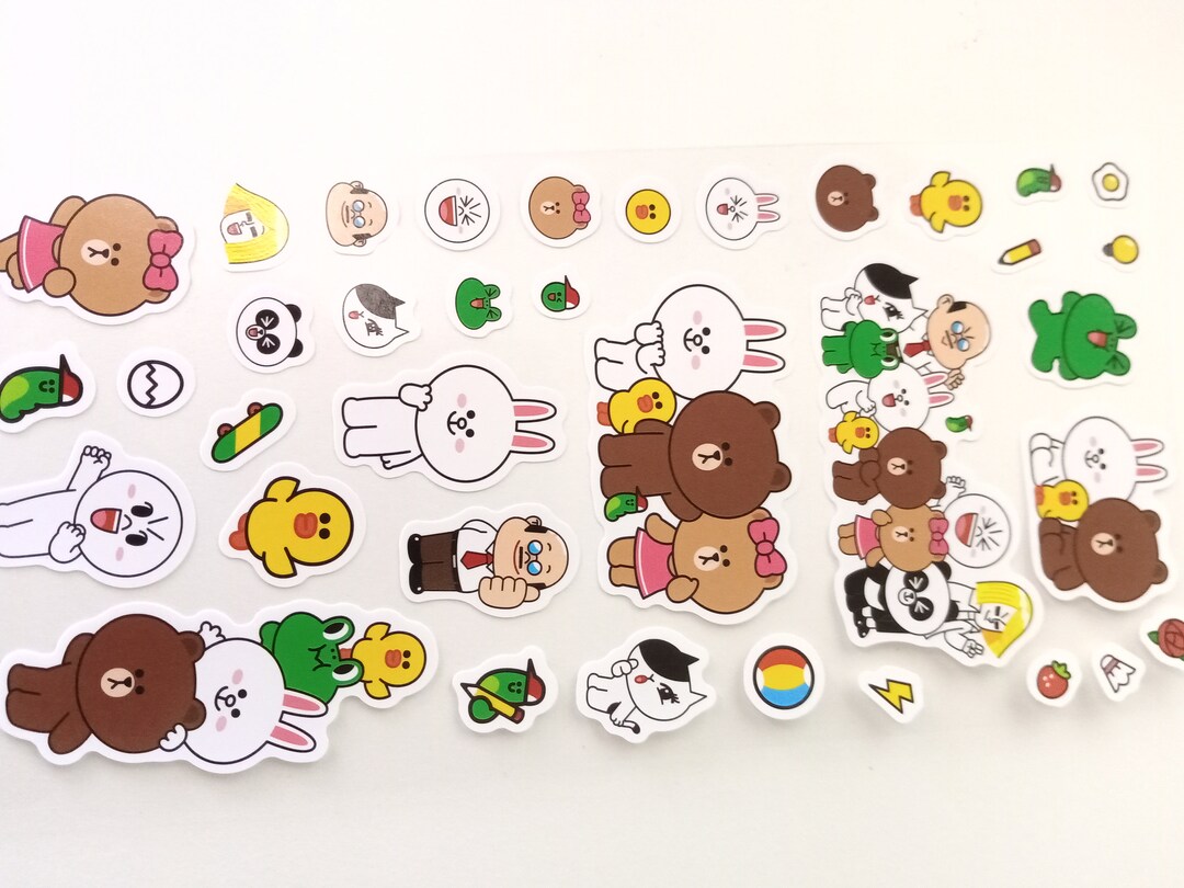 LINE FRIENDS Stickerslimited Editionline App Stickerskawaii - Etsy