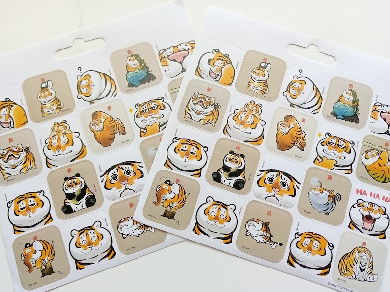 Alexander the Fat Tiger Stickers Tiger Stickerscute Tiger Stickers - Etsy