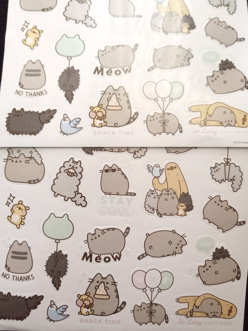 Pusheen the Cat Stickers Adorablesuper Cute Pusheen the Cat - Etsy