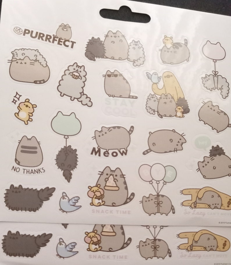 Pusheen the Cat Stickers Adorablesuper Cute Pusheen the Cat - Etsy