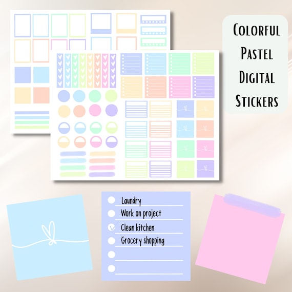 GoodNotes 100+ Pastel Green Pink Neutral Floral Digital Stickers PNG ...