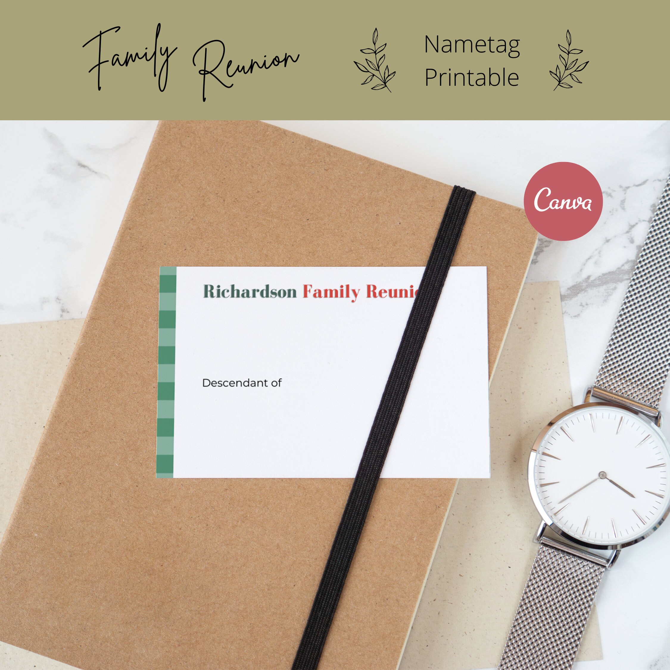 Family Reunion Name Tag Template, Picnic | Event Name Tag Template for ...