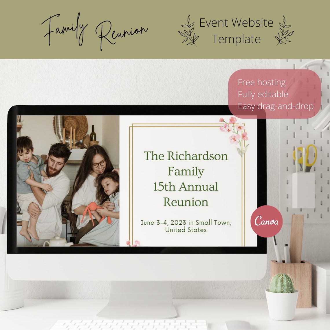 Family Reunion Website Template - Spring | in Person Event Website ...