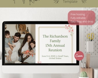 Family Reunion Website Template - Retro | in Person Event Website ...