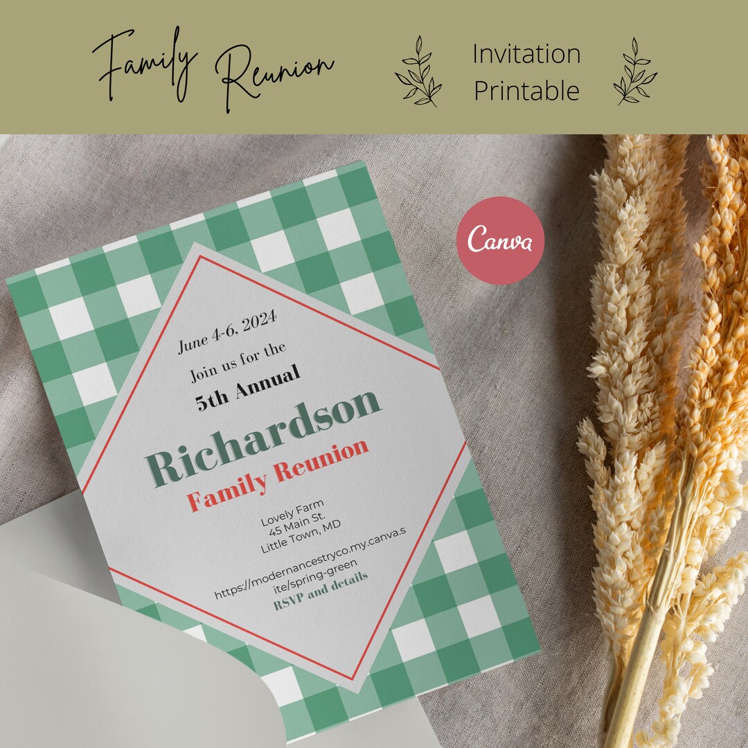 Family Reunion Invitation Template, Outdoor Picnic | Event Invitation ...