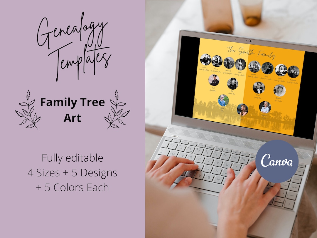 Digital Family Tree Template | Digital Printable Customizable Family ...