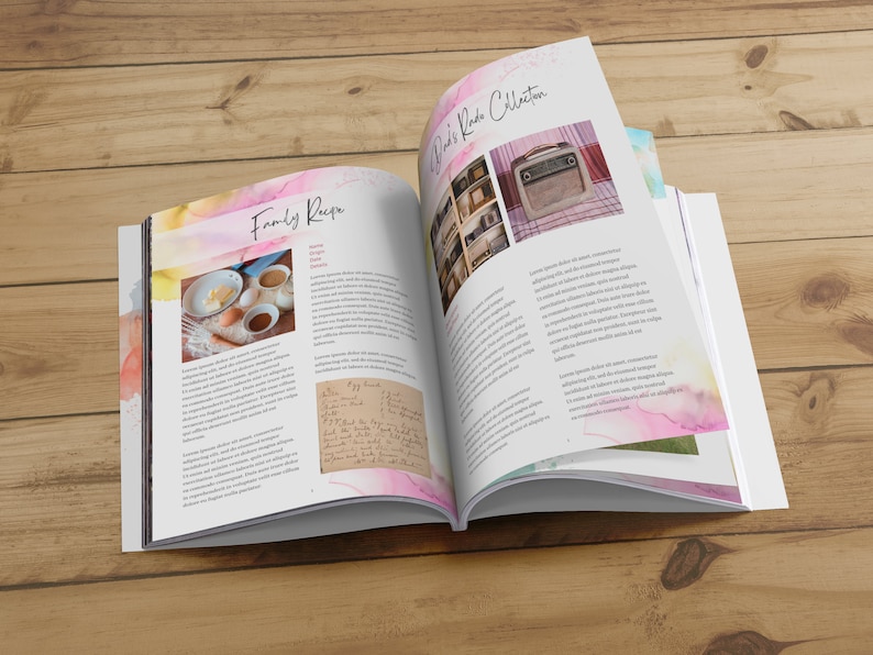 Family History Book Template Canva - Watercolor | Customizable Family ...