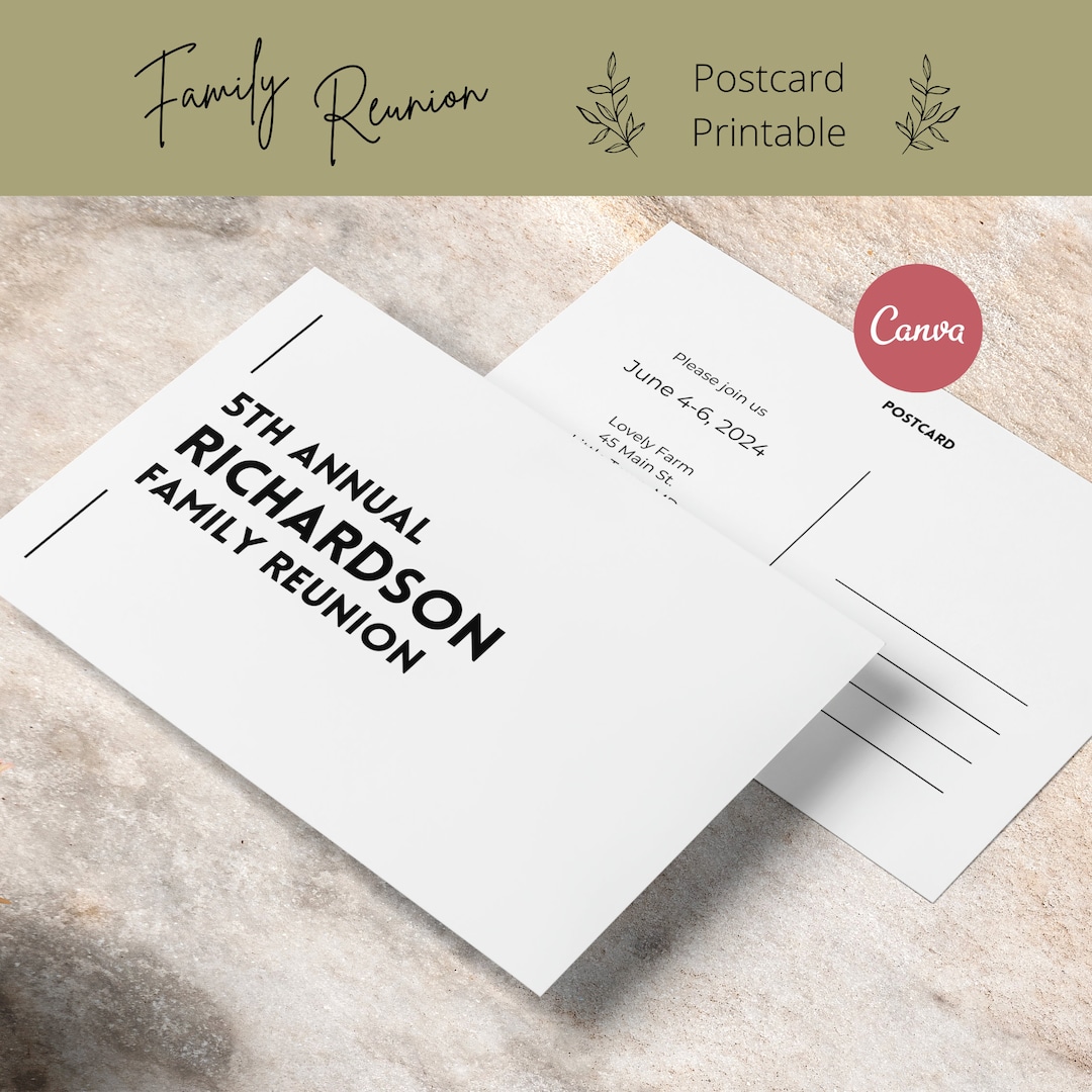 Family Reunion Postcard Template, Minimalist | Event Postcard Template ...