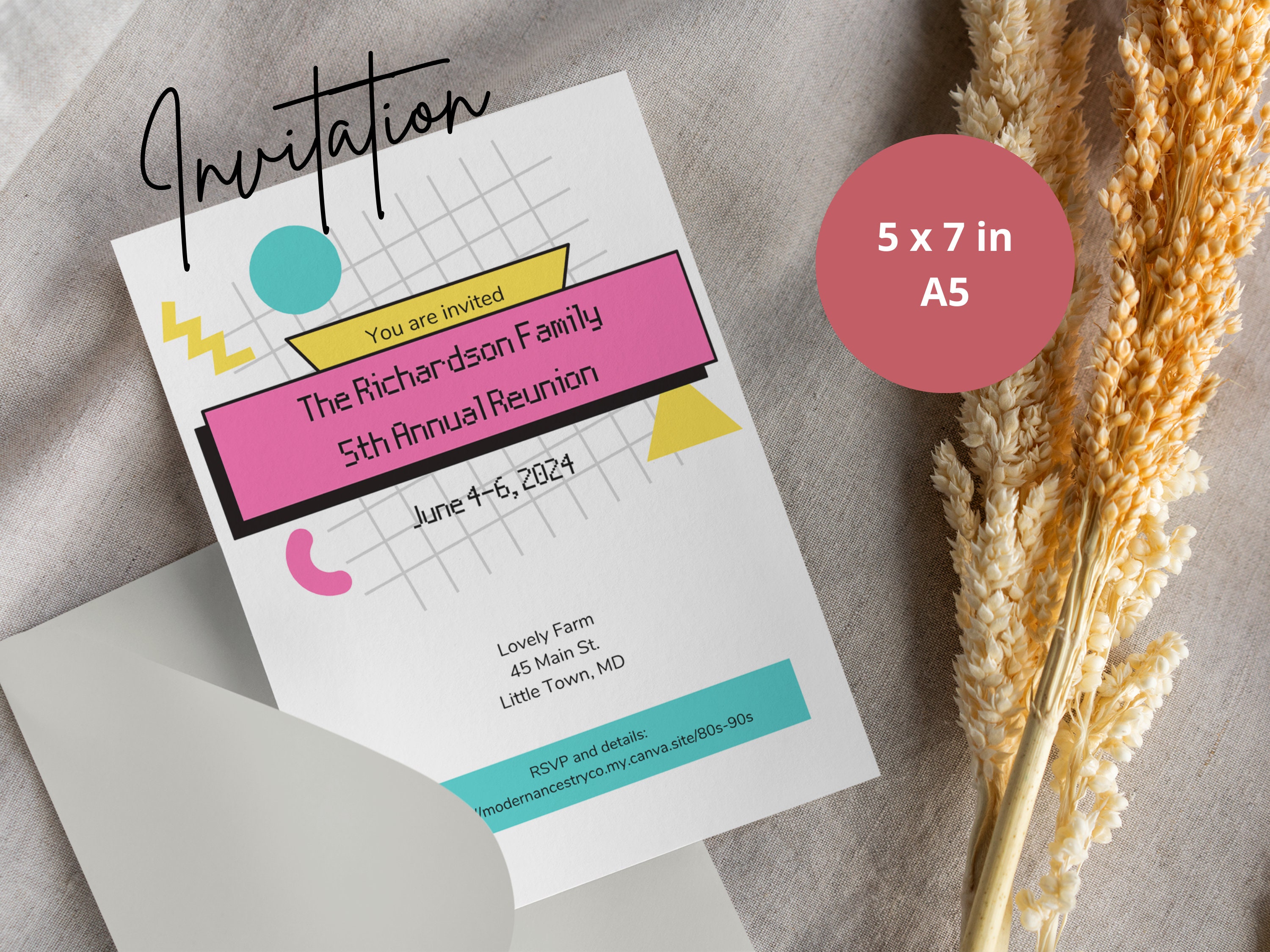 Family Reunion Printable Templates Canva Event Printable Templates, 80s ...